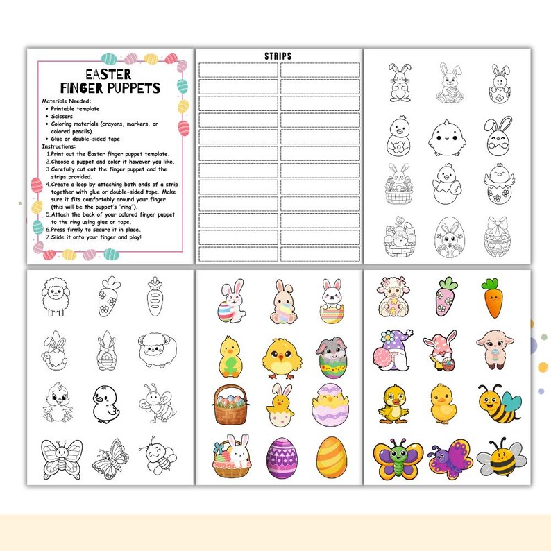 Easter Finger Puppets Printable | Bunny Chick Puppet Craft | Spring ...