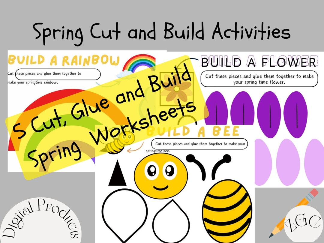 Spring Cut & Glue Activity for Kids, Cut, Glue, and Create, Early ...