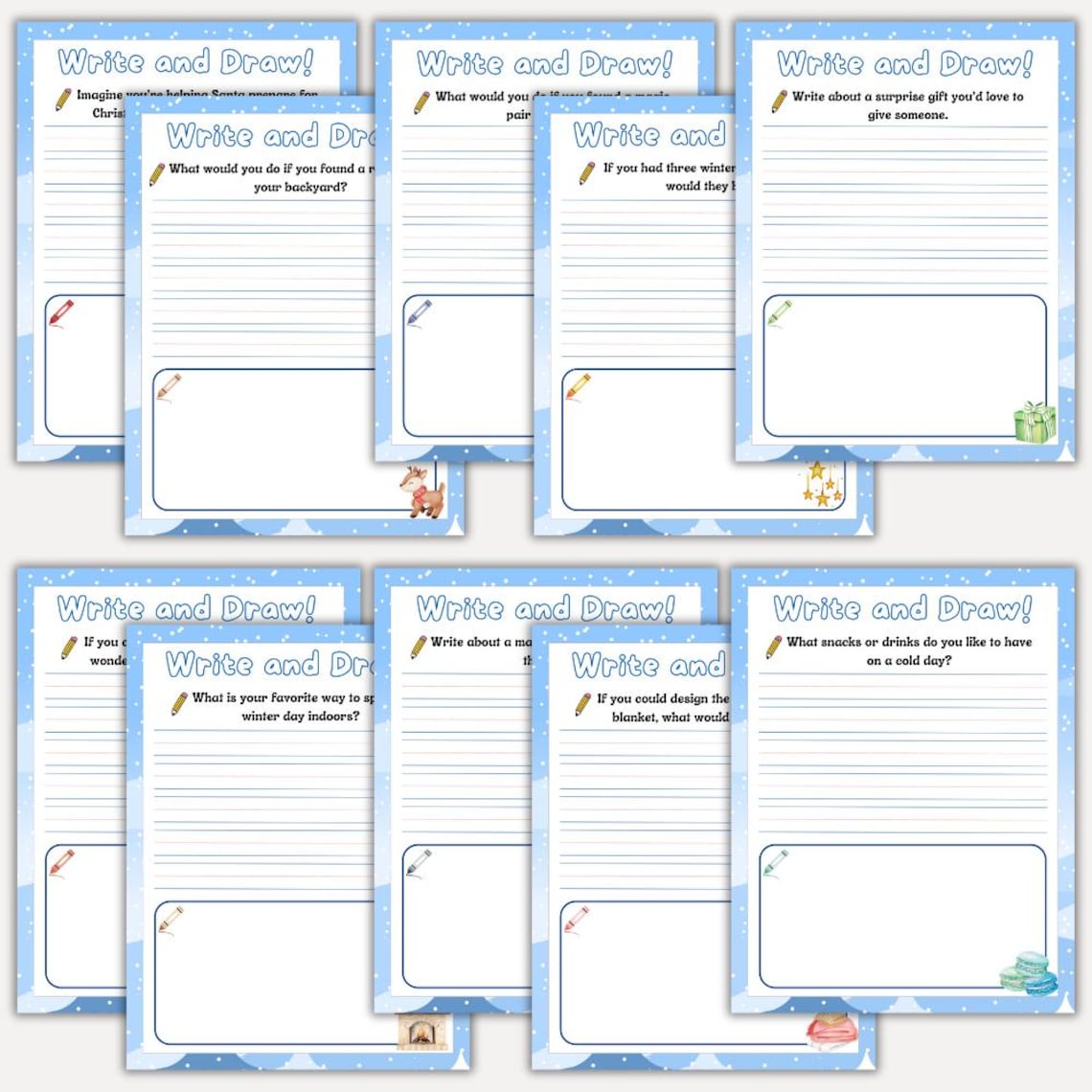 Winter Writing Prompts for Kids, Printable Journal Writing Activity ...
