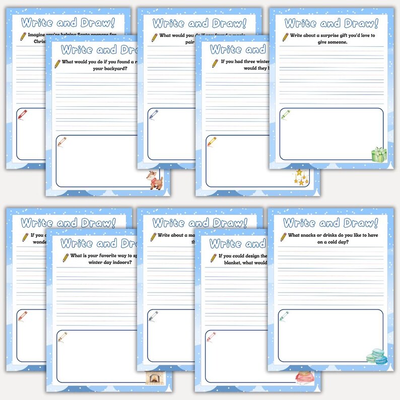 Winter Writing Prompts for Kids, Printable Journal Writing Activity ...