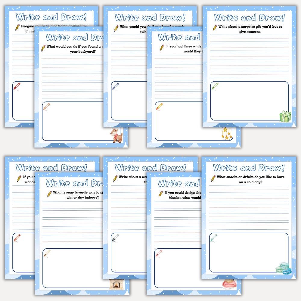 Winter Writing Prompts for Kids, Printable Journal Writing Activity ...