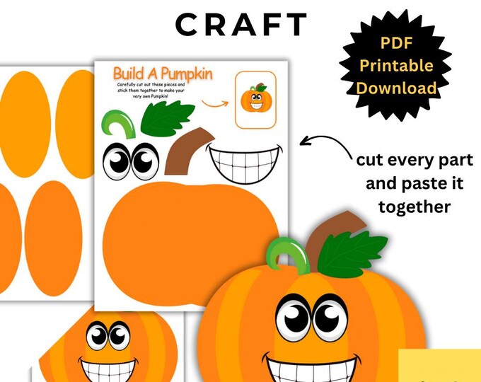 Pumpkin Paper Craft, Printable Halloween Activity (PDF Pattern) - Etsy