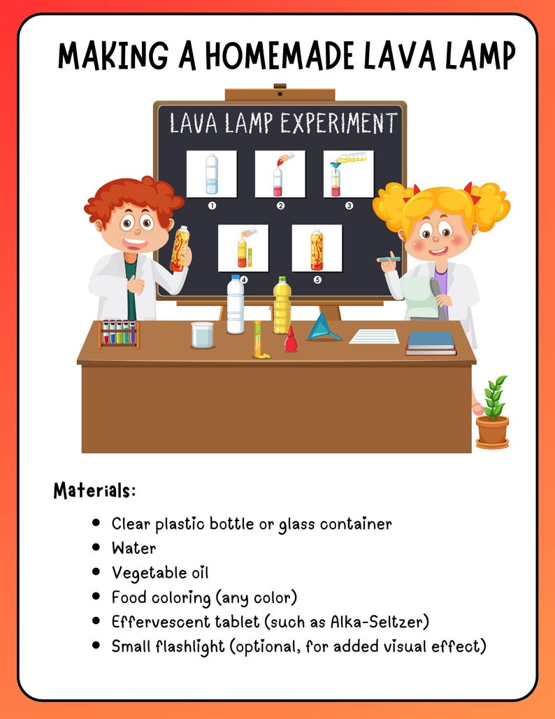 Lava Lamp Science Experiment Printable Activity, Digital Download ...
