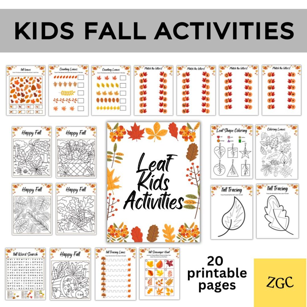 Fall Leaves Activity Bundle for Kids | Thanksgiving Learning (PDF ...