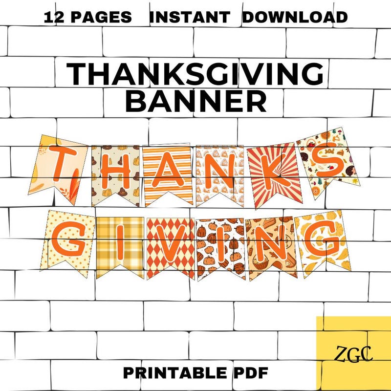 Thanksgiving Banner - Etsy
