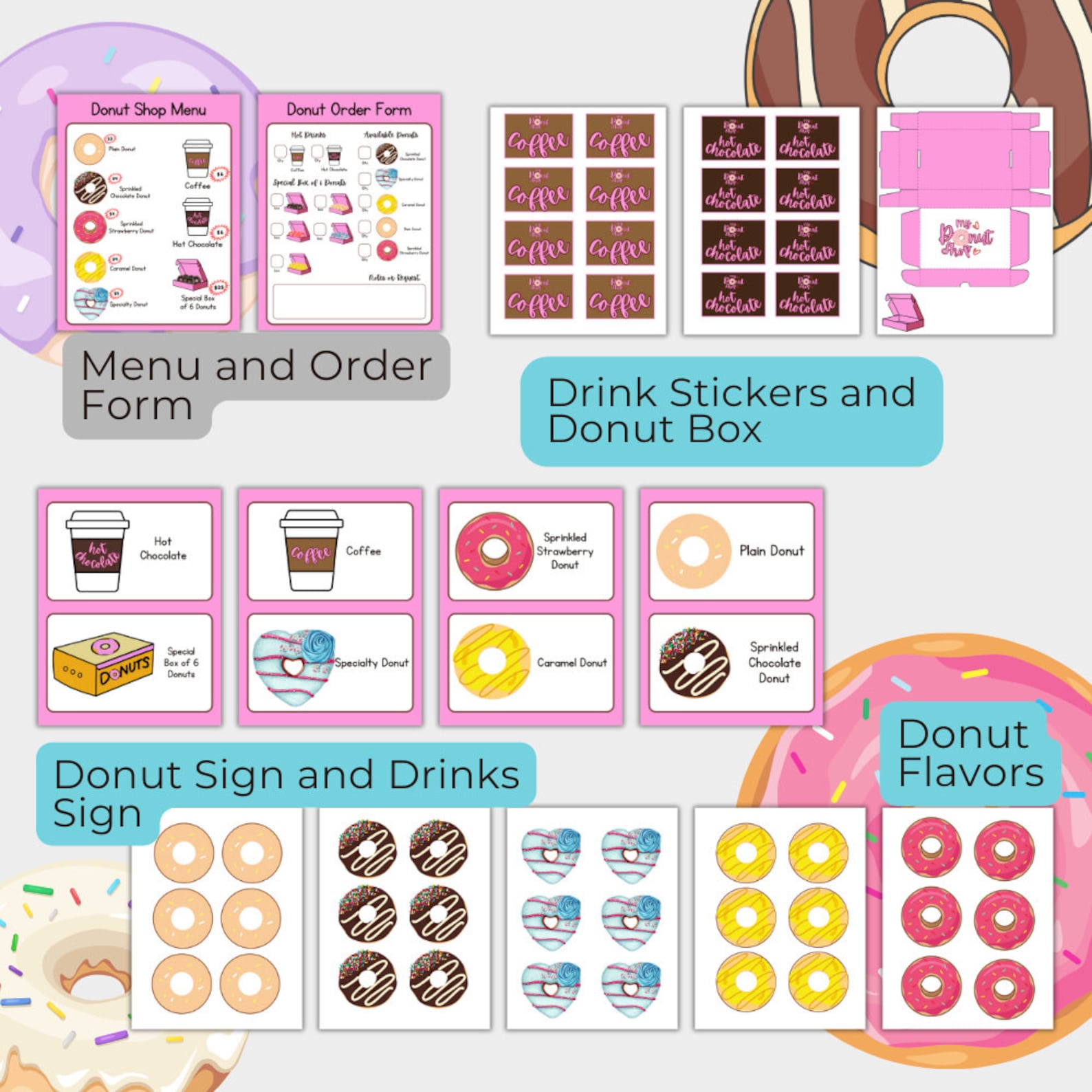 Donut Shop Dramatic Play, Donut Shop Pretend Play, Dramatic Play ...