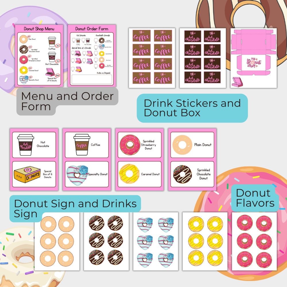 Donut Shop Dramatic Play, Donut Shop Pretend Play, Dramatic Play ...
