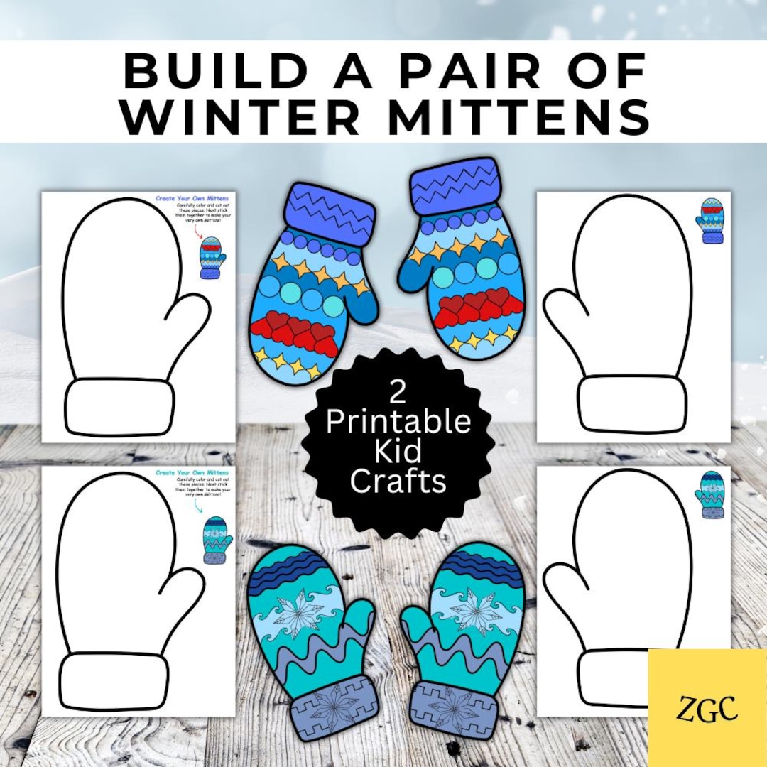 Build Your Own Winter Mittens | Printable Paper Craft for Kids | Winter ...