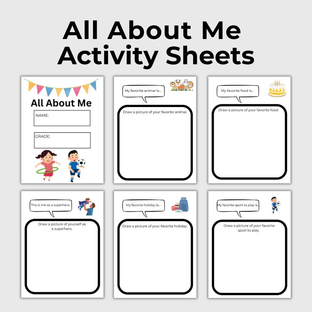 All About Me Writing Prompts Printable | First Week of School ...