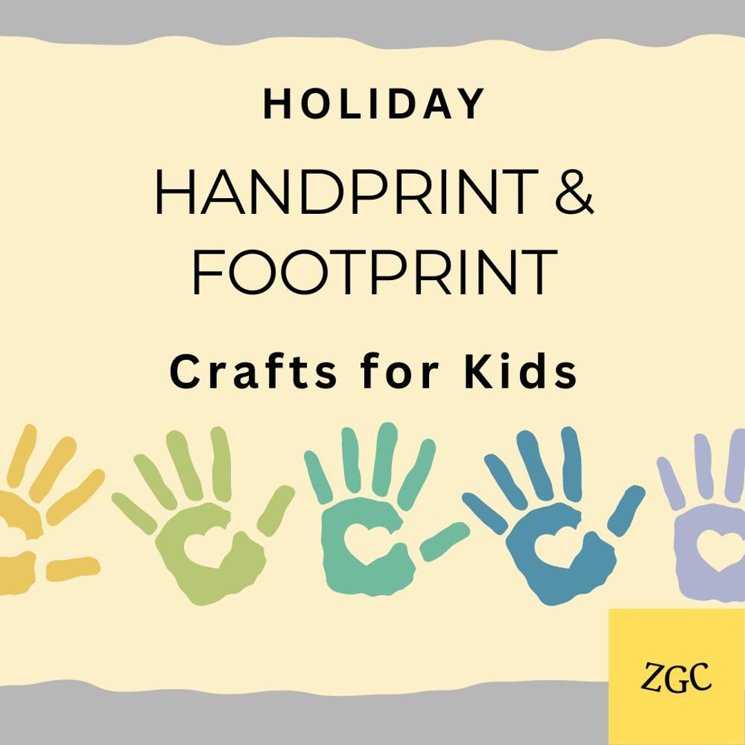 Handprint and Footprint Craft Bundle, Printable Holiday Craft ...
