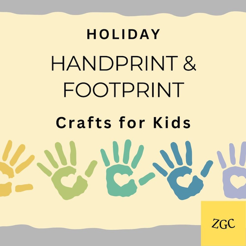 Handprint and Footprint Craft Bundle, Printable Holiday Craft ...