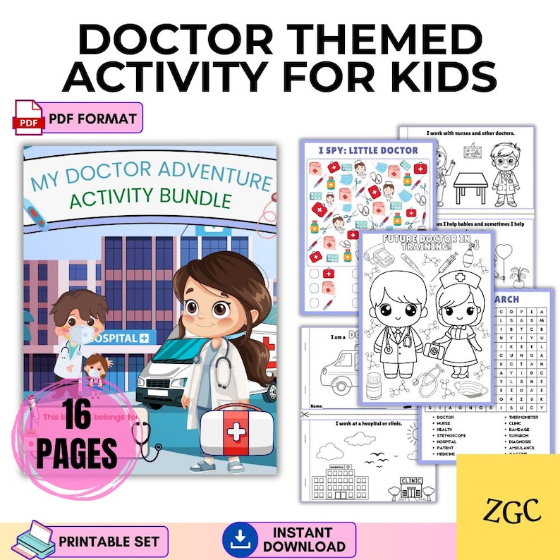 Doctor Dramatic Play Kit Printable | Doctor Pretend Play for Kids ...