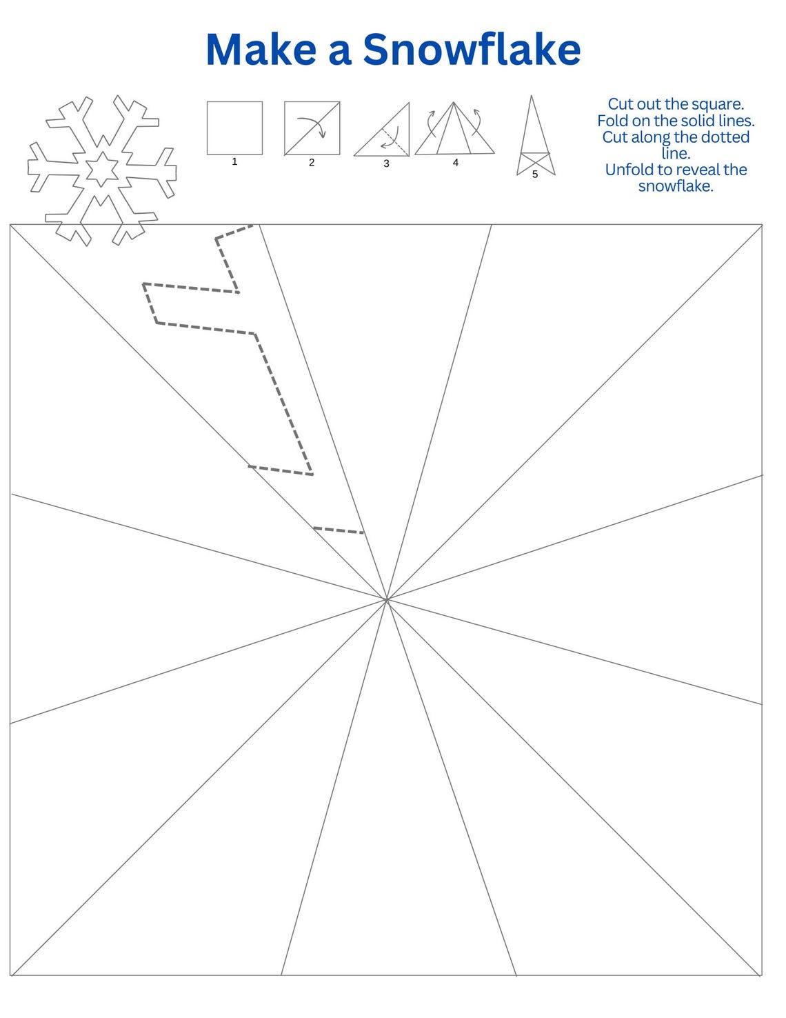 Build a Snowflake Winter Printable Craft, Kids Winter Snowflake Craft ...
