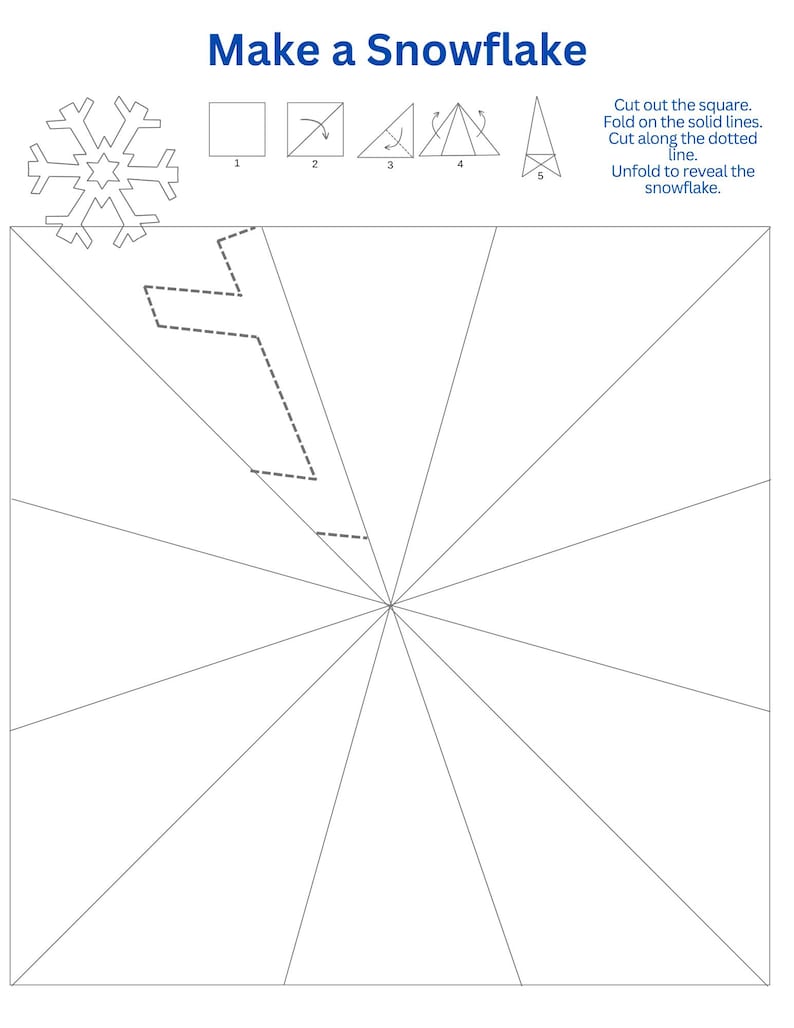 Build a Snowflake Winter Printable Craft, Kids Winter Snowflake Craft ...