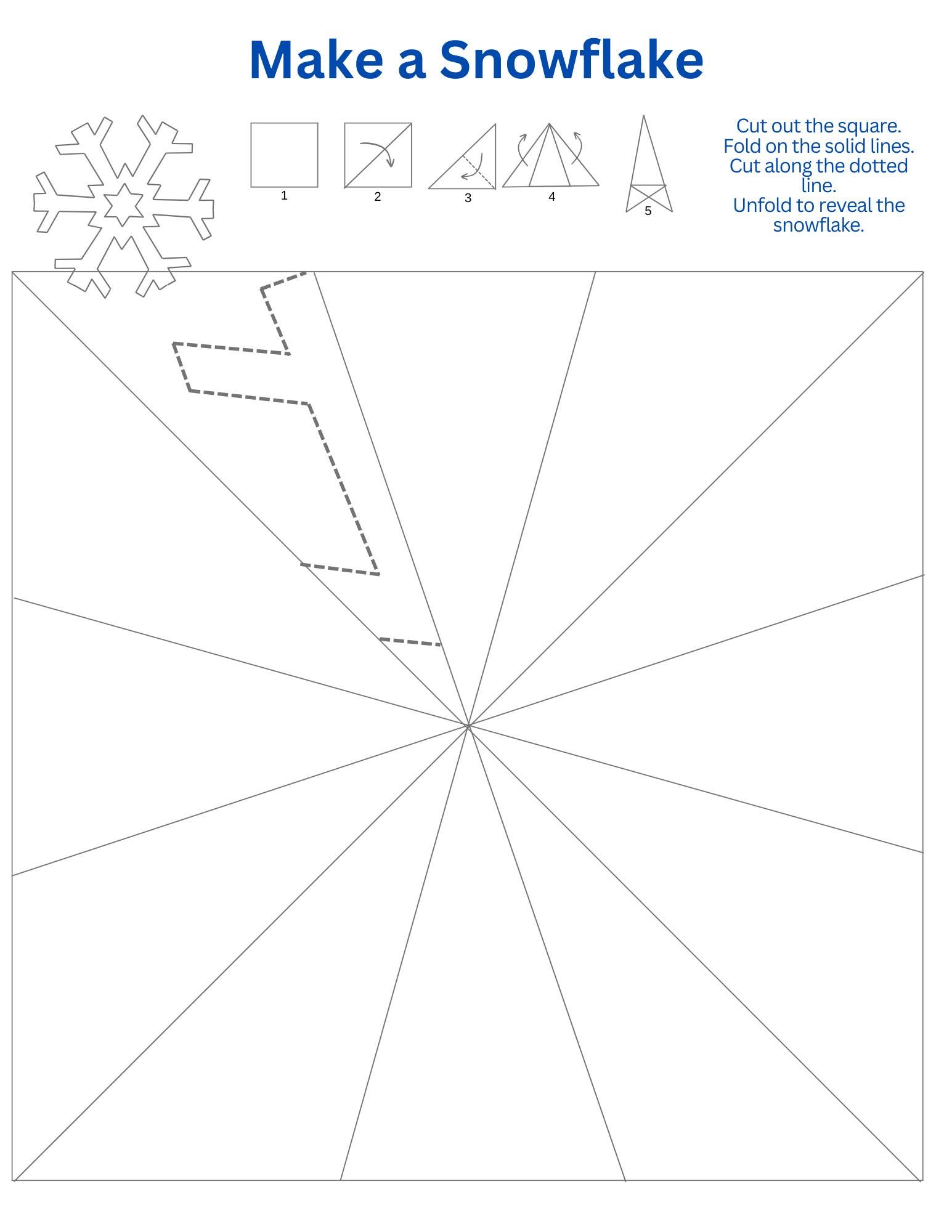 Build a Snowflake Winter Printable Craft, Kids Winter Snowflake Craft ...