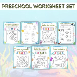 Under the Sea Preschool Activity Sheets, Letters, Colours & Numbers ...
