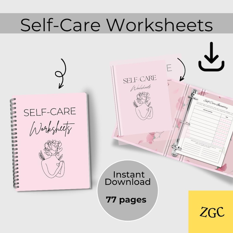 Self-care Editable Worksheets, Positive Mindset Binder, Growth Mindset ...