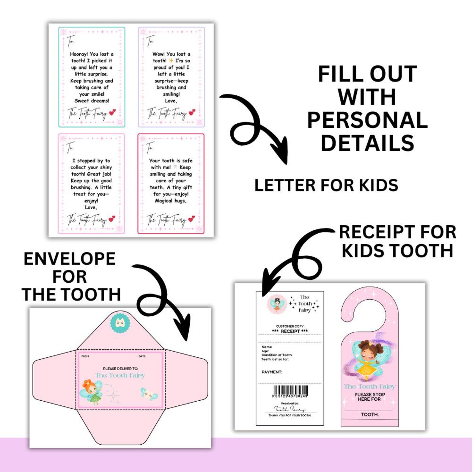 Printable Tooth Fairy Kit for Girls | Tooth Fairy Certificate | Lost ...