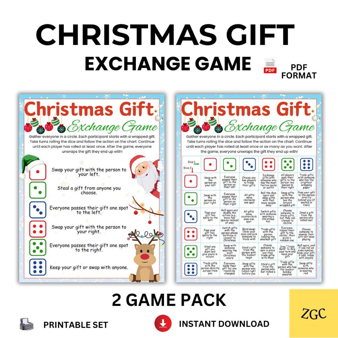 Christmas Gift Exchange Game Bundle | Printable Holiday Party Games ...