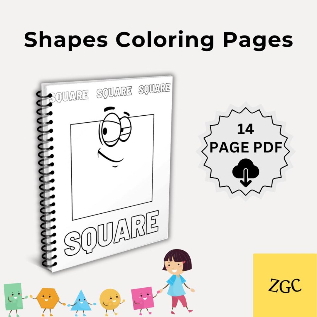 Color the Shapes Worksheets, Preschool & Kindergarten Printables, Fun ...