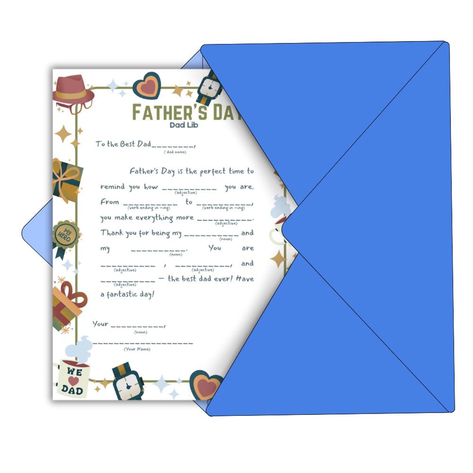 Father’s Day Printable Game | Mad Libs for Dad & Grandpa | Kids DIY ...