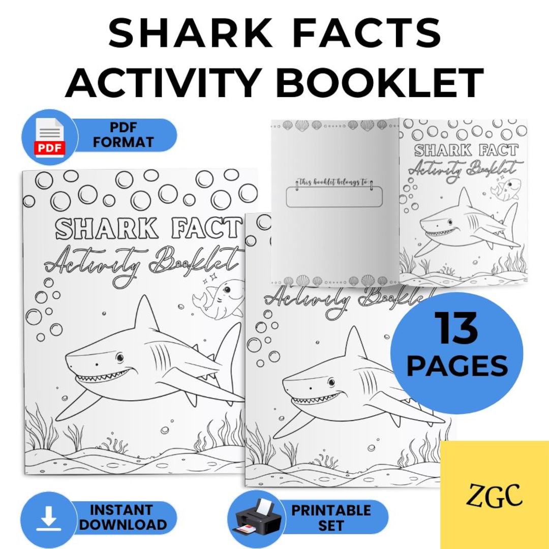 Printable Shark Fact Activity Booklet for Kids | Ocean Animal ...