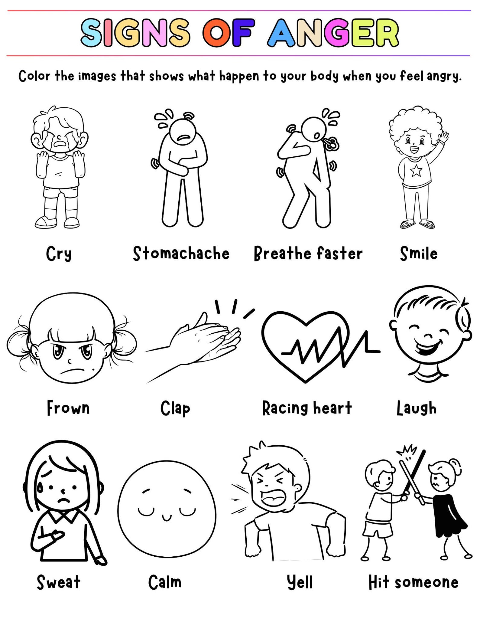 Emotional Regulation Worksheets for Kids Therapy, Emotional Worksheets ...