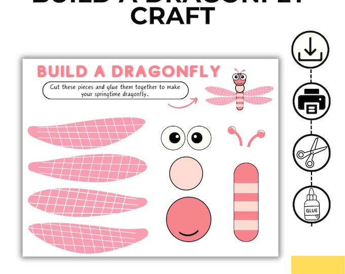 Printable Dragonfly Craft for Kids | Spring Activities | Insect Craft ...