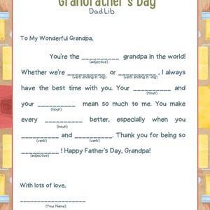 Printable Father’s Day Create-a-story for Kids | Father's Day Card ...