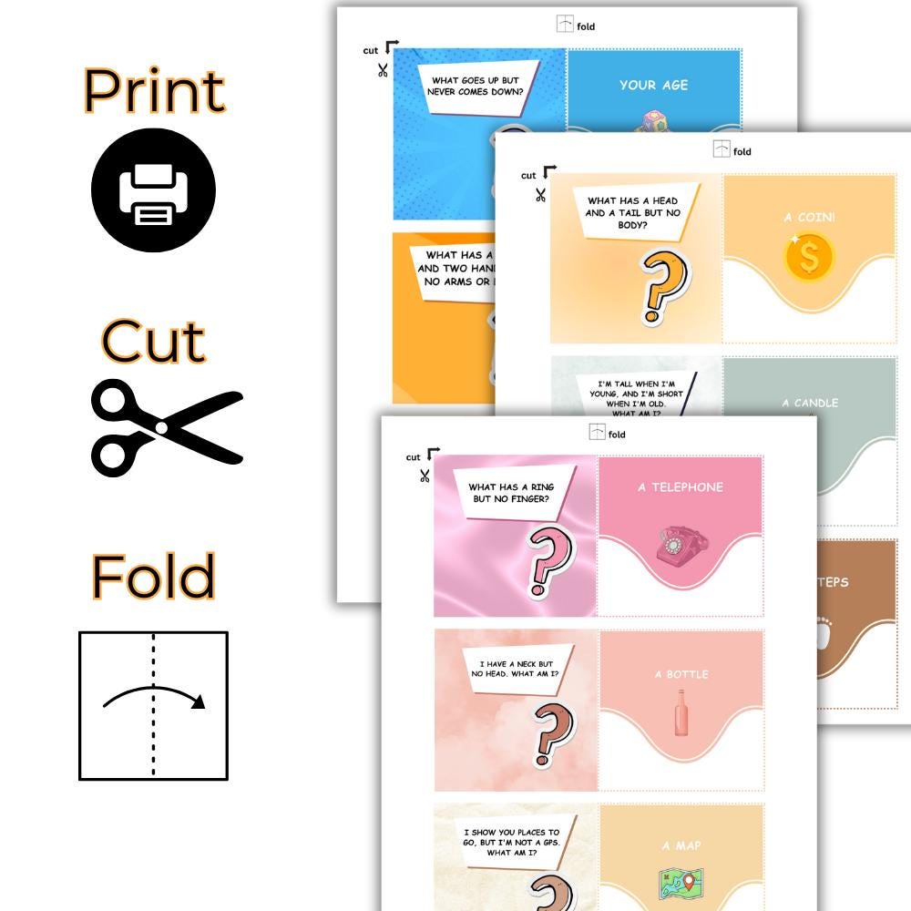 Fun Riddle Cards for Kids | Printable Brain Teasers | Educational Game ...