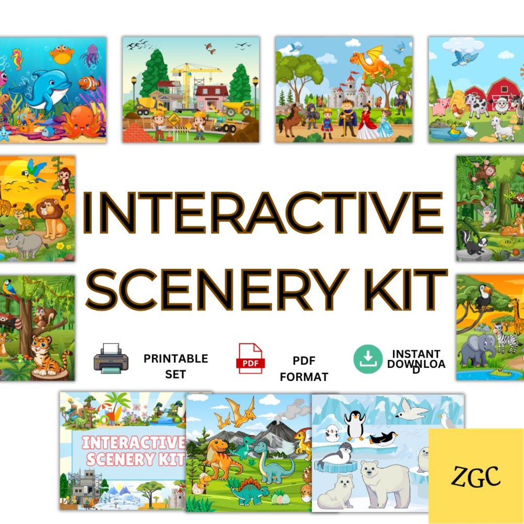 Interactive Scenery Kit | Printable Kids Activity | DIY Cut & Paste ...