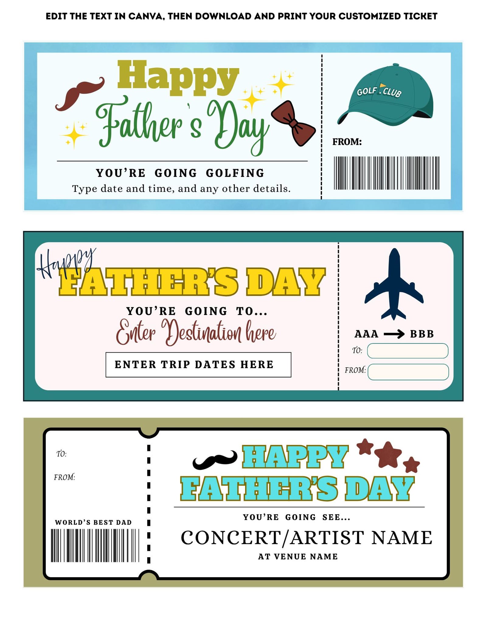 Printable Father's Day Ticket Gift | DIY Coupon Book From Kids ...