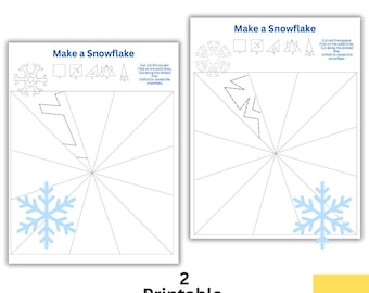 Build a Snowflake Winter Printable Craft, Kids Winter Snowflake Craft ...