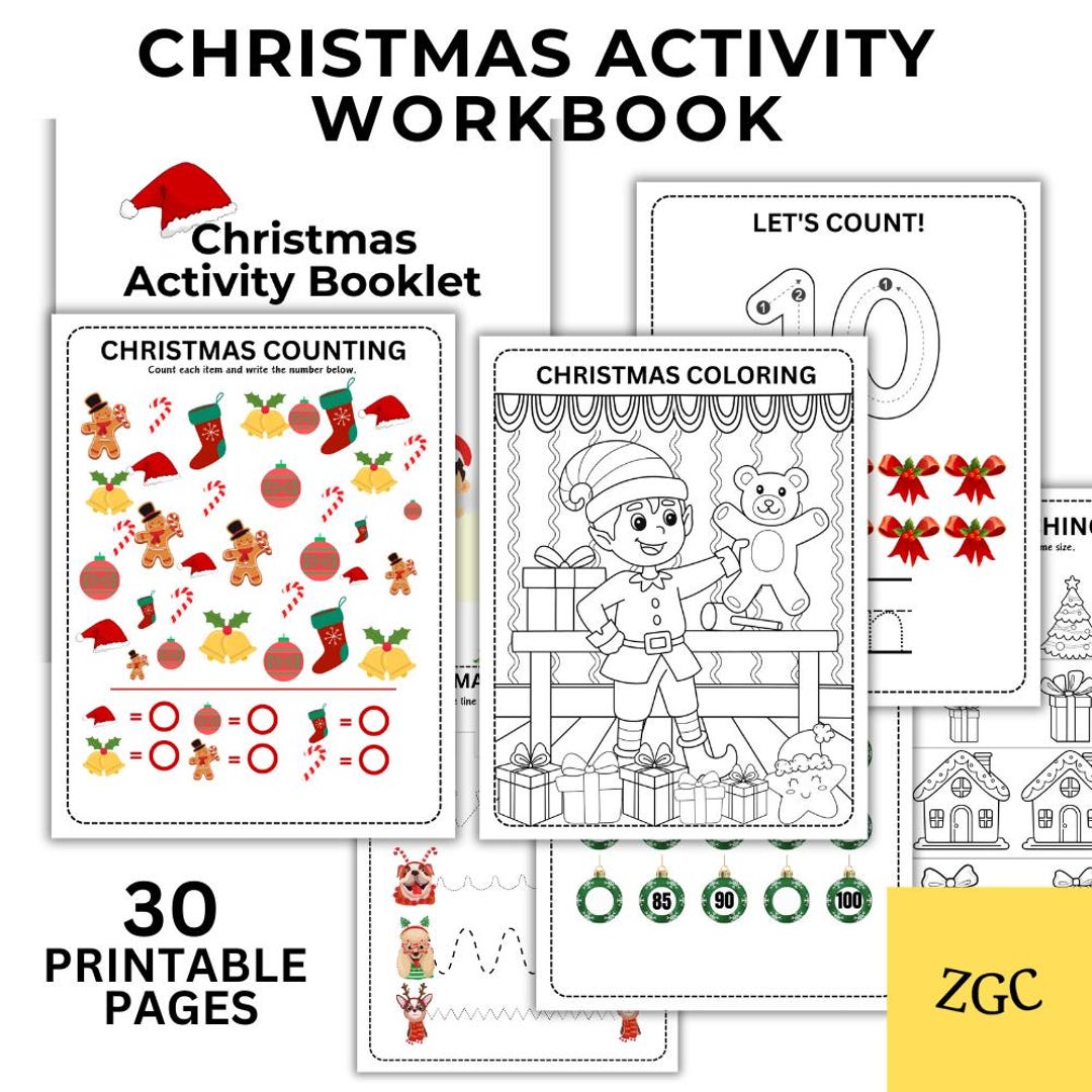 Christmas Coloring & Tracing Book for Kids | Preschool Holiday ...