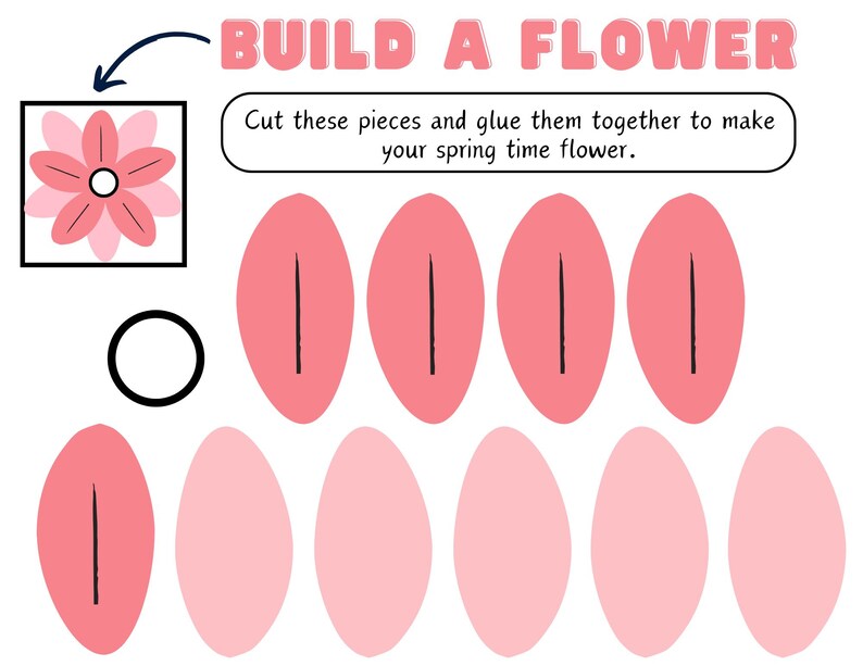 Spring Cut and Build Activities Bundle | Bee, Frog, Rainbow, Flower ...