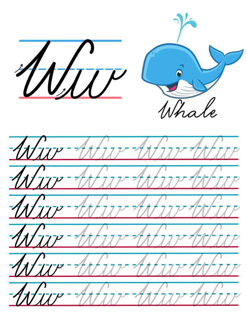 Printable Cursive Handwriting Practice Worksheets for Kids, Cursive ...