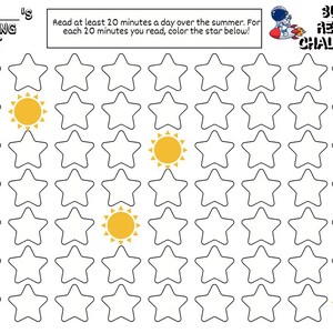 Space Themed Summer Reading Challenge Printable Bundle - 10 Fun Pages ...