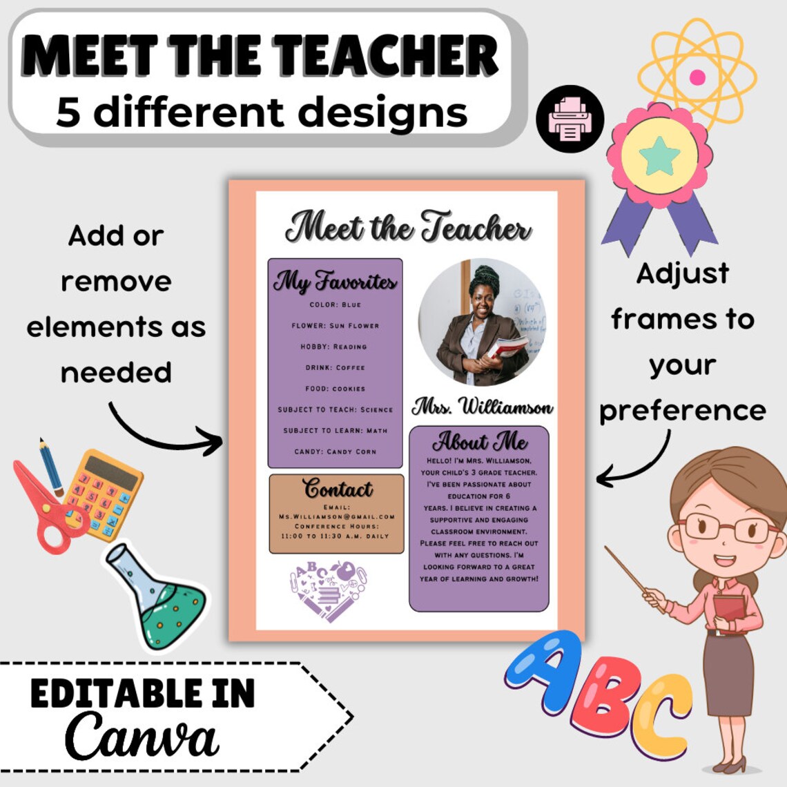 Meet the Teacher Template, Editable Teacher Template, Get to Know Your ...