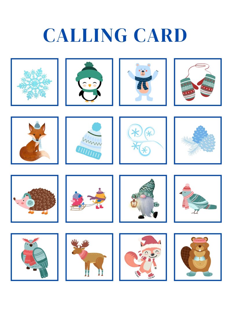 Printable Winter Bingo Game, Fun Winter Activity for Kids & Adults ...