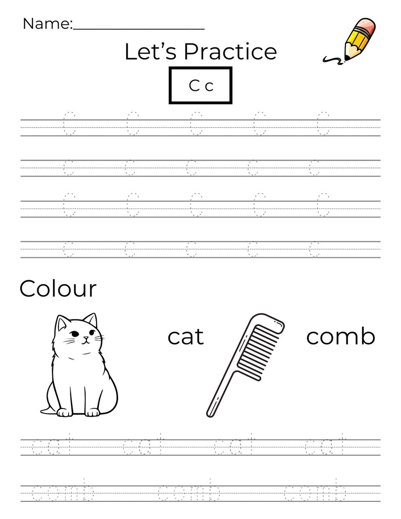 Alphabet Tracing & Coloring Pages | Fine Motor Skills (instant Download ...