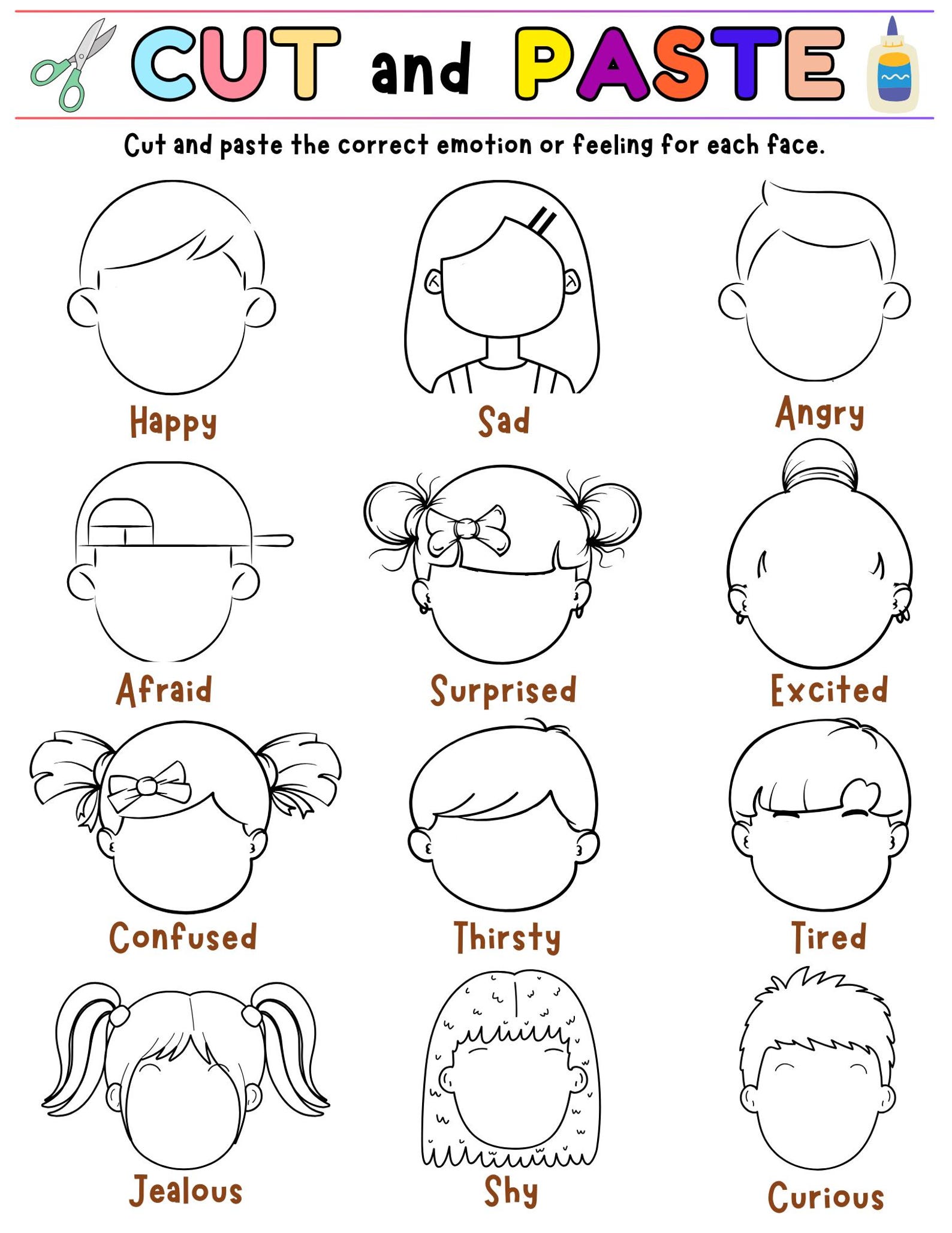 Emotional Worksheets for Kids | Printable Feelings Activities | Early ...
