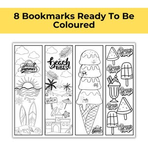 Summer Printable Bookmarks to Color for Kids | Digital Reading Rewards ...