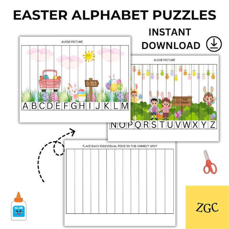 Easter ABC Order Puzzle Printable | Alphabet Sequencing Activity ...