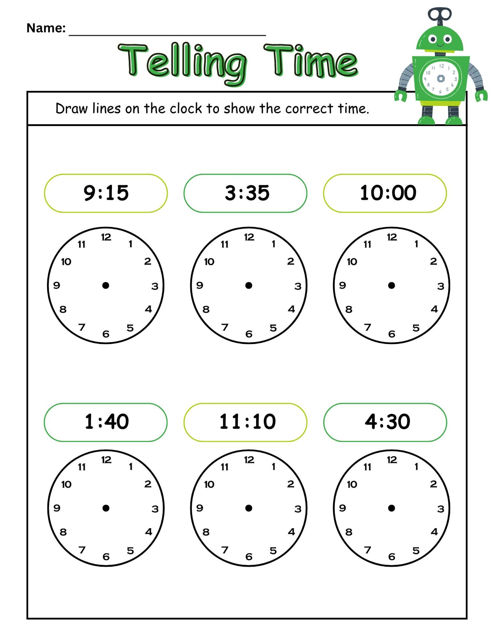 Printable Digital and Analog Time Practice Sheets, Digital Time ...