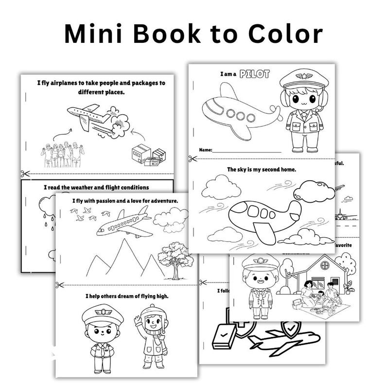 Pilot Career Printable for Kids | Dream Job Coloring Pages & Activities ...