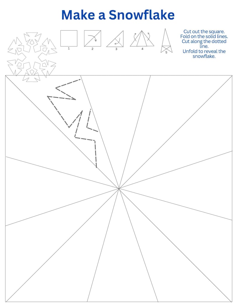 Build a Snowflake Winter Printable Craft, Kids Winter Snowflake Craft ...
