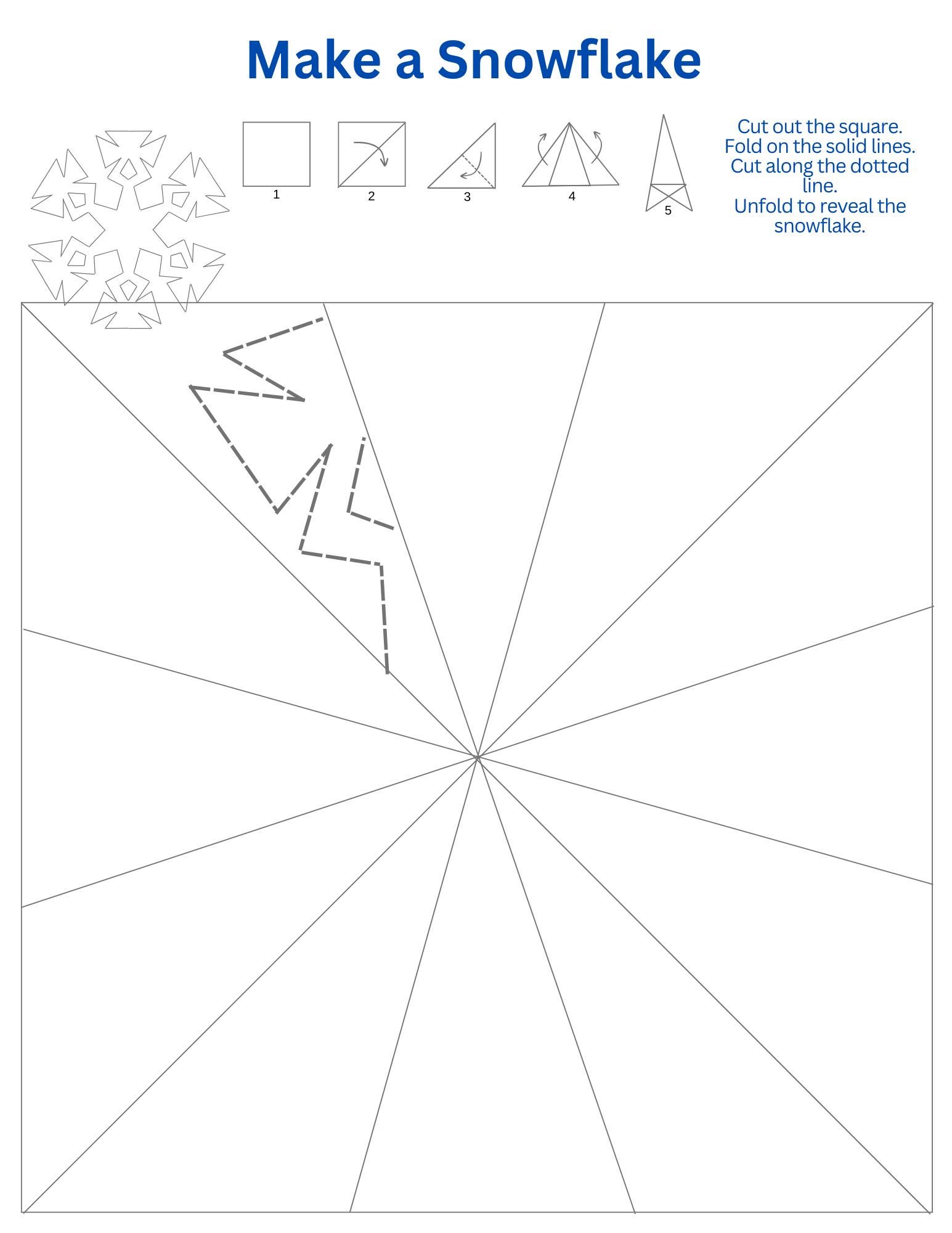 Build a Snowflake Winter Printable Craft, Kids Winter Snowflake Craft ...