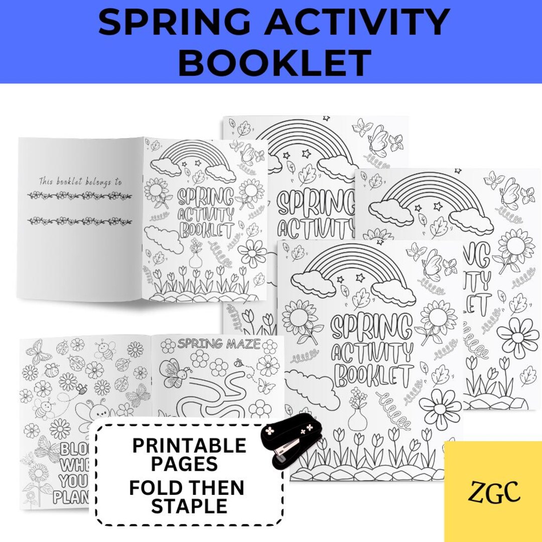 Spring Activity Booklet, Printable Kids Fun Pack, Word Search, Mazes ...