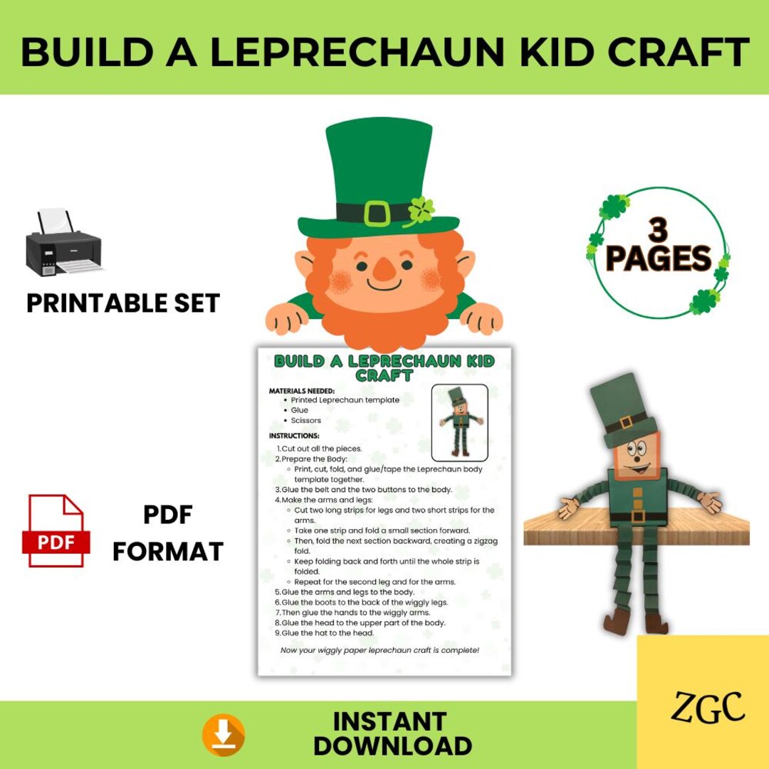 Build a Leprechaun Craft | St. Patrick’s Day Kids Activity | Printable ...