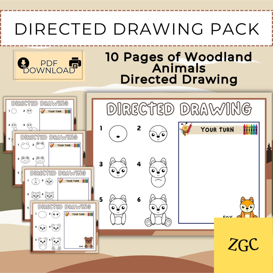 Learn to Draw Woodland Animals Printable, Early Learner Art Activity ...